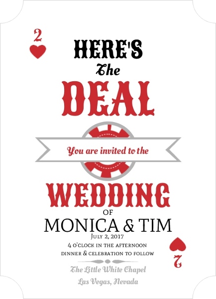 Las Vegas Wedding Invitations Invitation Wording Ideas Templates
