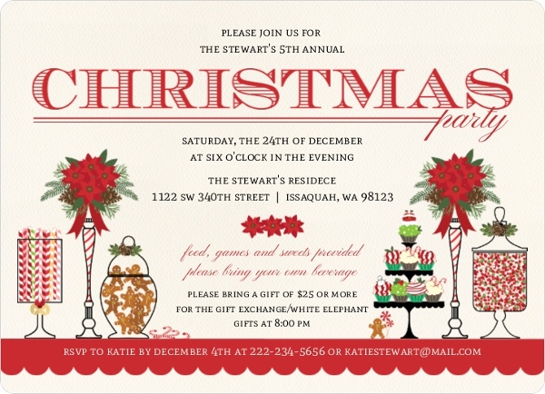 Christmas Party Invitation Wording From PurpleTrail